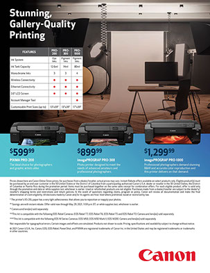 Canon Sales Flyers at Cameragraphics